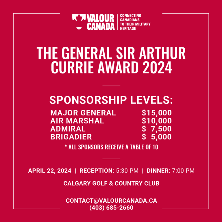 General Sir Arthur Currie Award Dinner 2024 | VALOUR CANADA